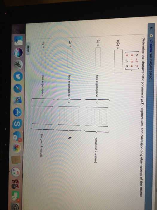 Solved Determine the characteristic polynomial p(lambda), | Chegg.com