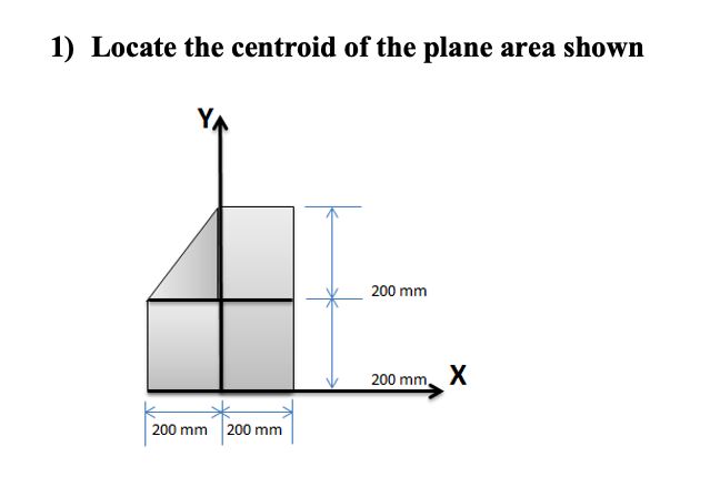 [Solved]: Locate the centroid of the plane area shown 1) L