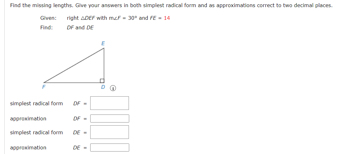 Solved Find the missing lengths. Give your answers in both | Chegg.com
