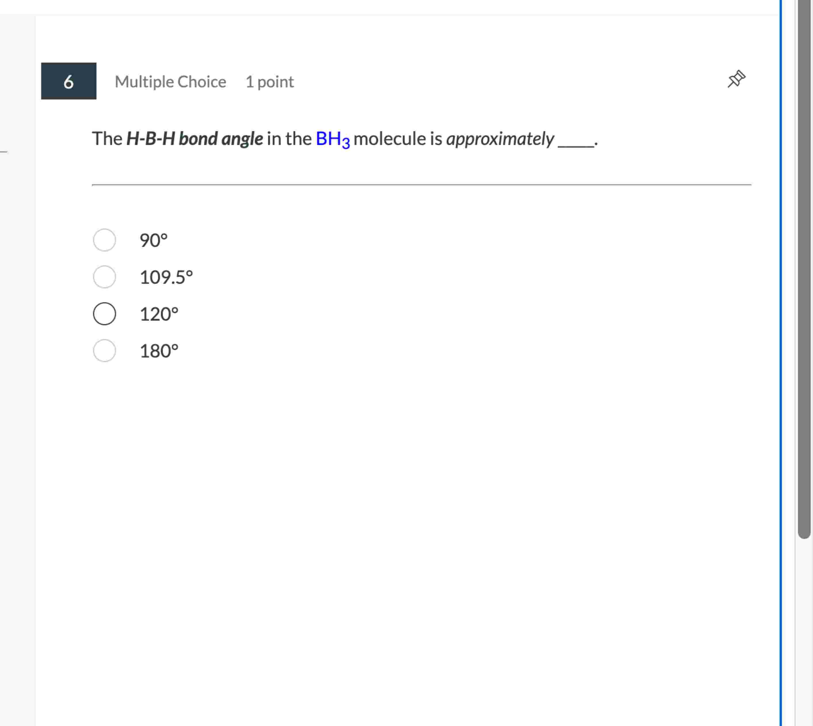 Solved The H-B-H ﻿bond angle in ﻿the BH3 ﻿molecule is | Chegg.com