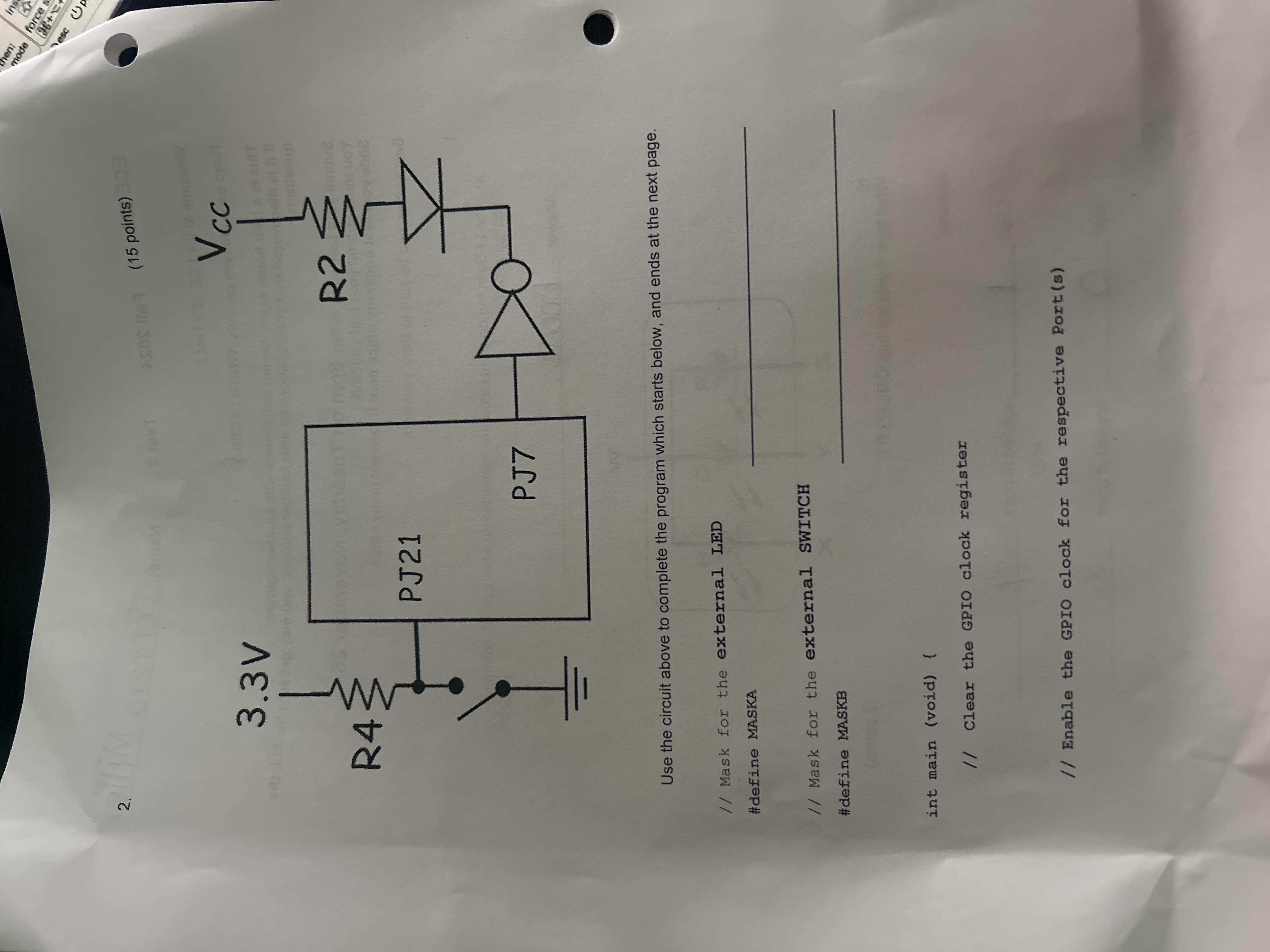 Solved 2.(15 ﻿points)3.3VUse the circuit above to complete | Chegg.com