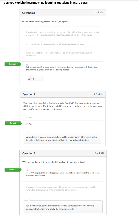 Solved Can you explain these machine learning questions in | Chegg.com