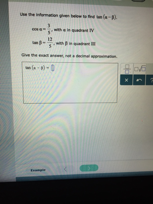 Solved 2 5 Use the information given below to find cos | Chegg.com