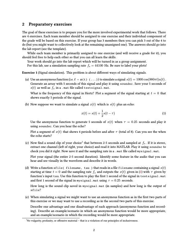 Solved 2 Preparatory exercises The goal of these exercises | Chegg.com