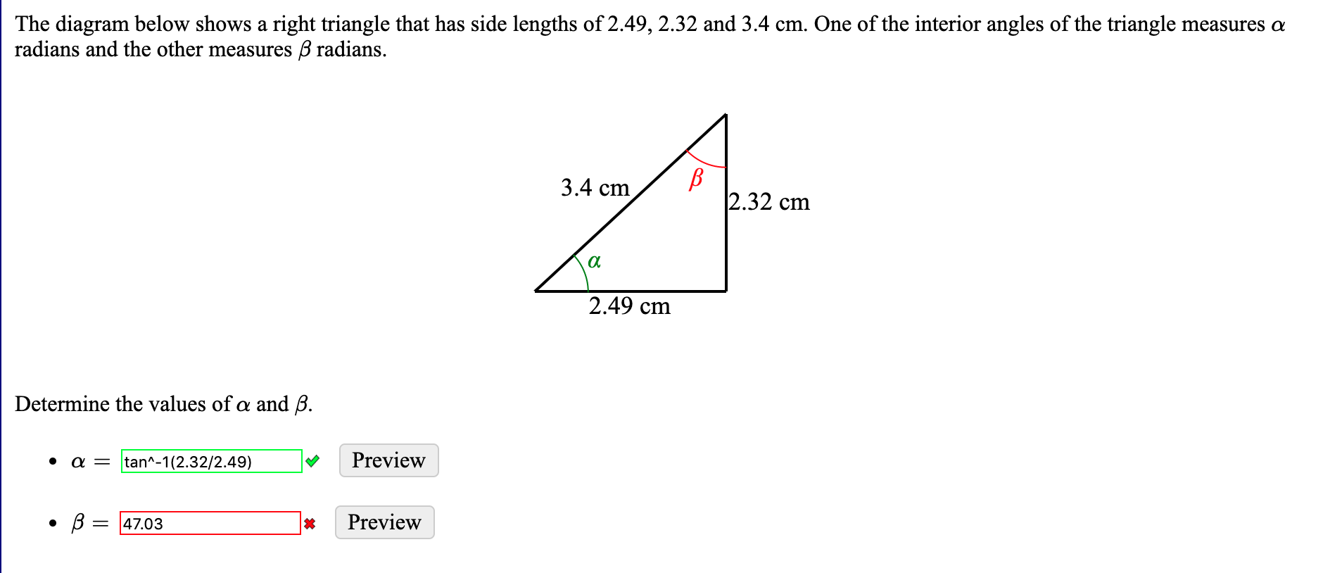 Solved The Diagram Below Shows A Right Triangle That Has Chegg