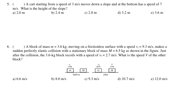 Solved 5. ( ) A cart starting from a speed of 3 m/s moves | Chegg.com