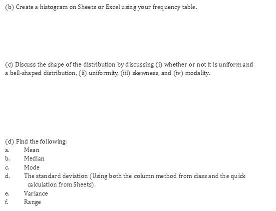 Solved 1.) Use the below table, to answer the following | Chegg.com