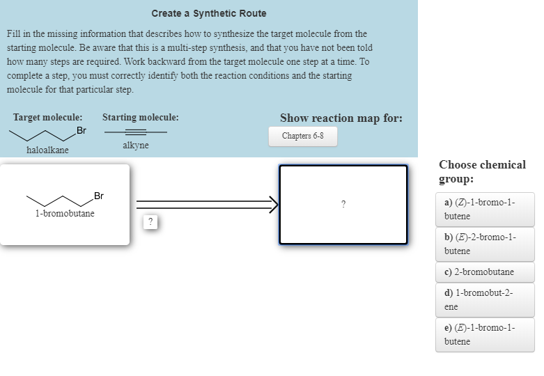 Solved Create a Synthetic Route Fill in the missing | Chegg.com