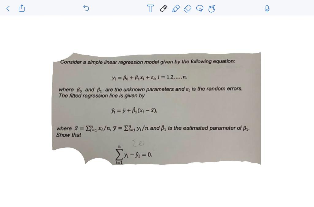 Solved Consider a simple linear regression model given by | Chegg.com