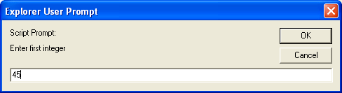Solved X Explorer User Prompt Script Prompt: Enter second | Chegg.com