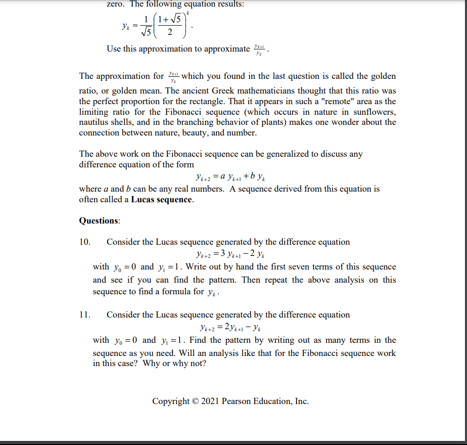 The Fibonacci Sequence and Generalizations CHAPTER 4 | Chegg.com