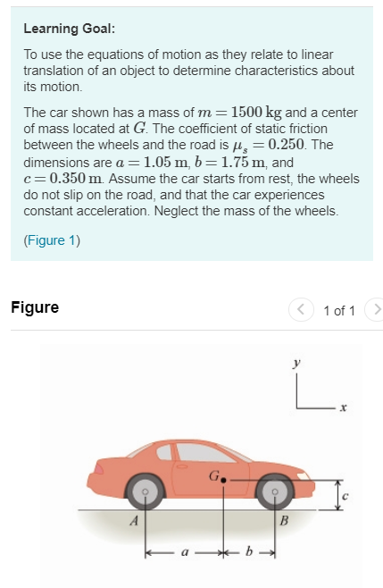 Solved Learning Goal: To use the equations of motion as they | Chegg.com