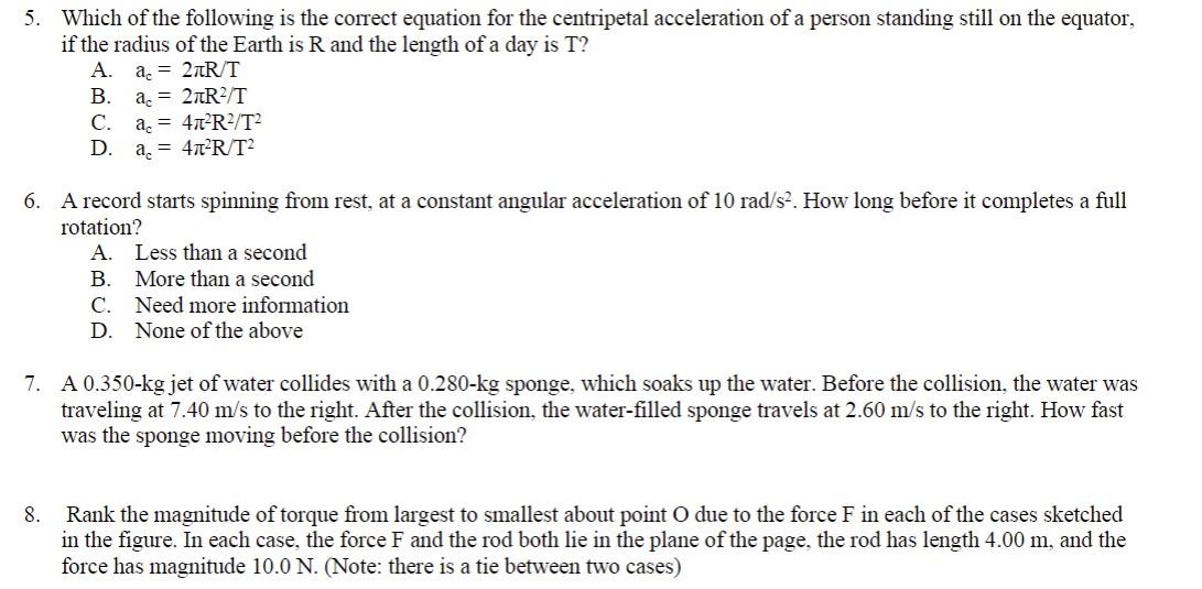 Solved 5. Which of the following is the correct equation for | Chegg.com