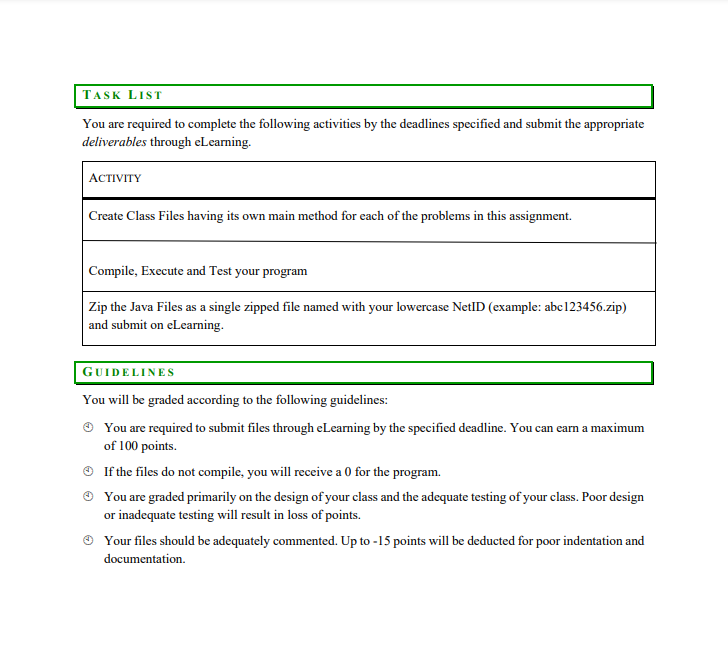 Solved Project 5 Submit: eLearning Instructions: Submit.java | Chegg.com