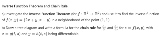 Solved Inverse Function Theorem and Chain | Chegg.com