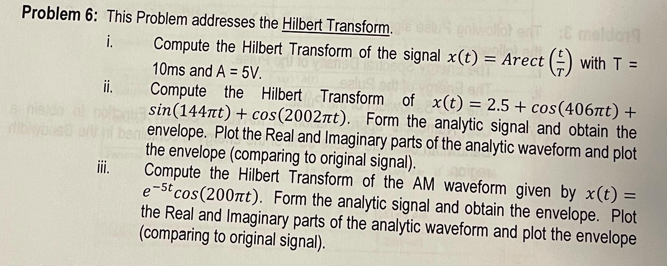 Solved 6.) this problem addresses the hilbert | Chegg.com