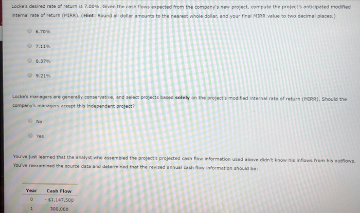 Solved 10. Cashflow patterns and the modified rate of | Chegg.com