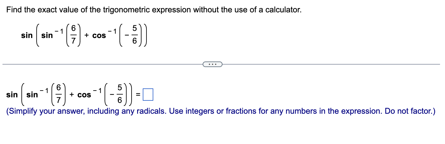 Solved Find the exact value of the trigonometric expression | Chegg.com