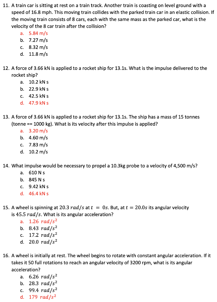 Solved 11. A train car is sitting at rest on a train track. | Chegg.com