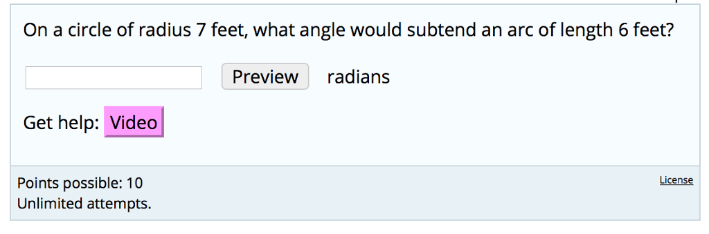 Solved On a circle of radius 7 feet, what angle would | Chegg.com