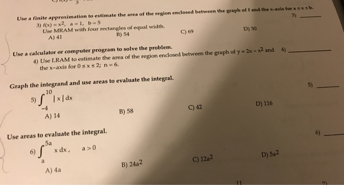 Solved Use a finite approximation to estimate the area of | Chegg.com
