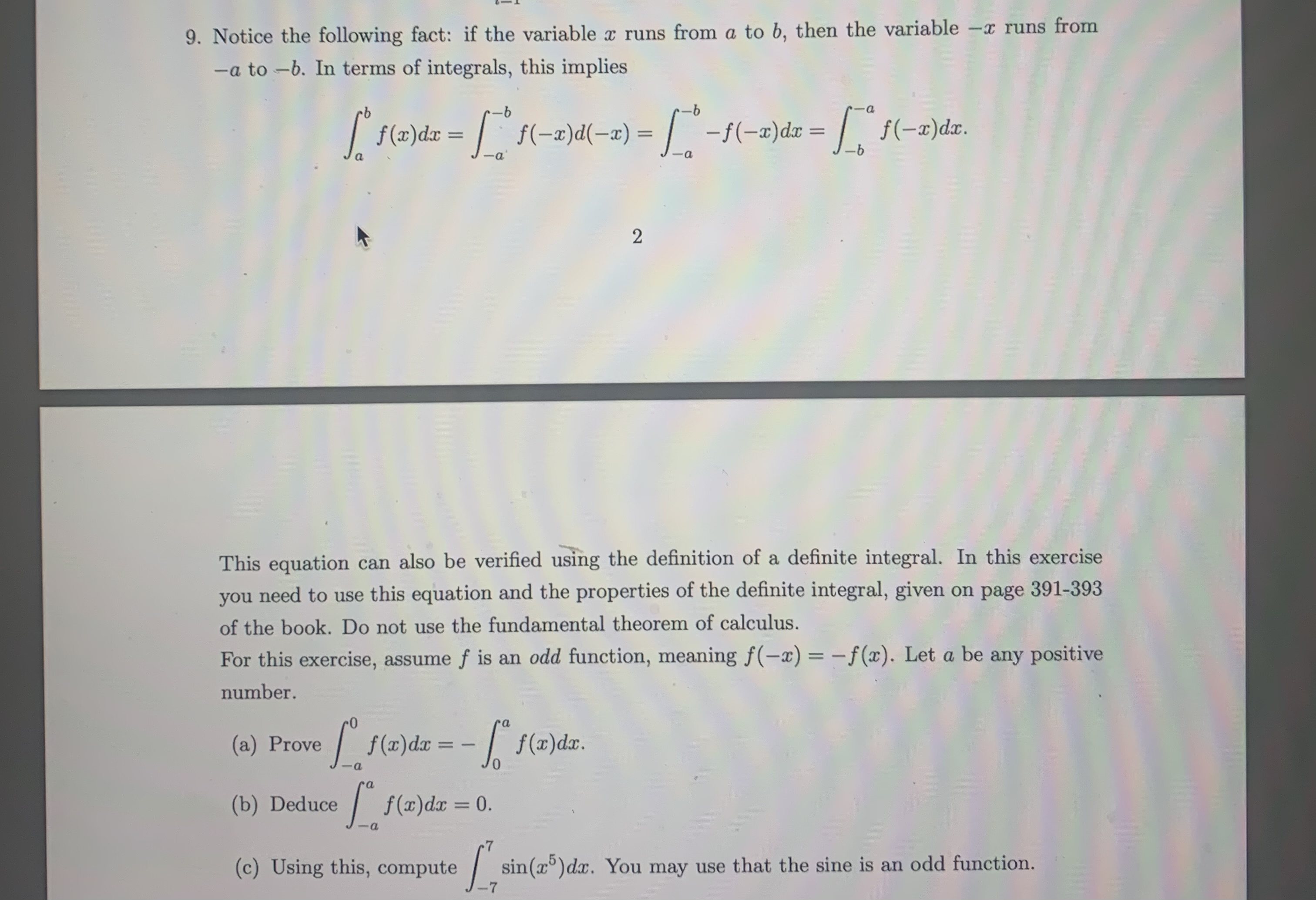 Solved 9. Notice the following fact: if the variable x runs | Chegg.com