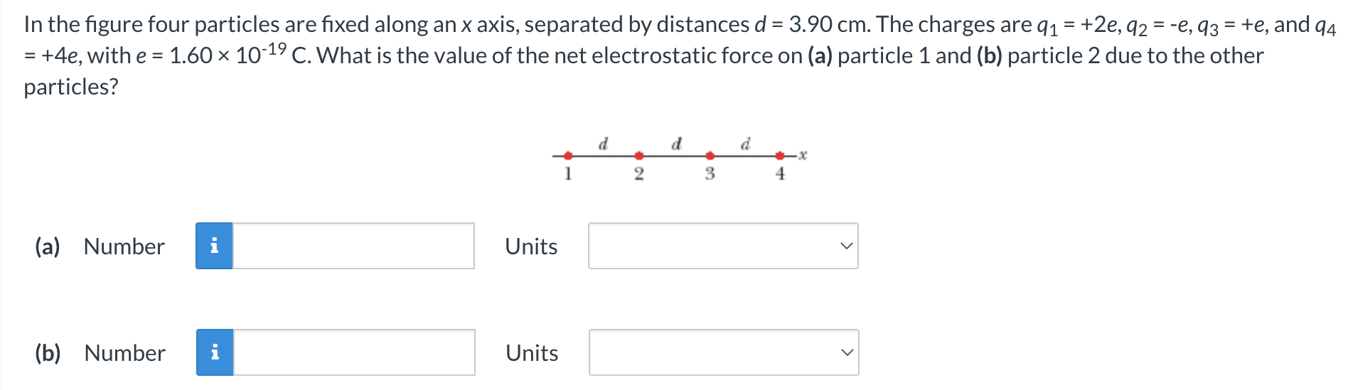 Solved In the figure four particles are fixed along an x | Chegg.com