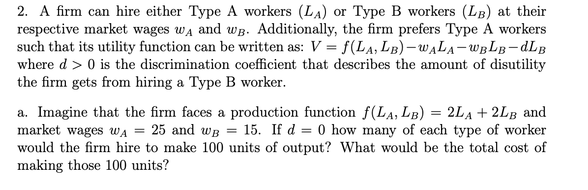 Solved 1. Suppose that education does not increase an | Chegg.com