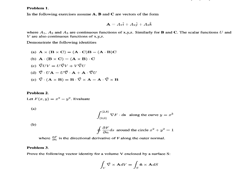 Solved Problem 1 . In the following exercises assume A,B and | Chegg.com