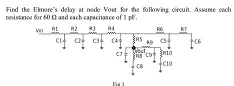 Solved wy Find the Elmore's delay at node Vout for the | Chegg.com