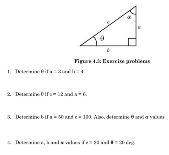 Solved Figure 4.3: Exercise problems Determine θ if a 3 and | Chegg.com