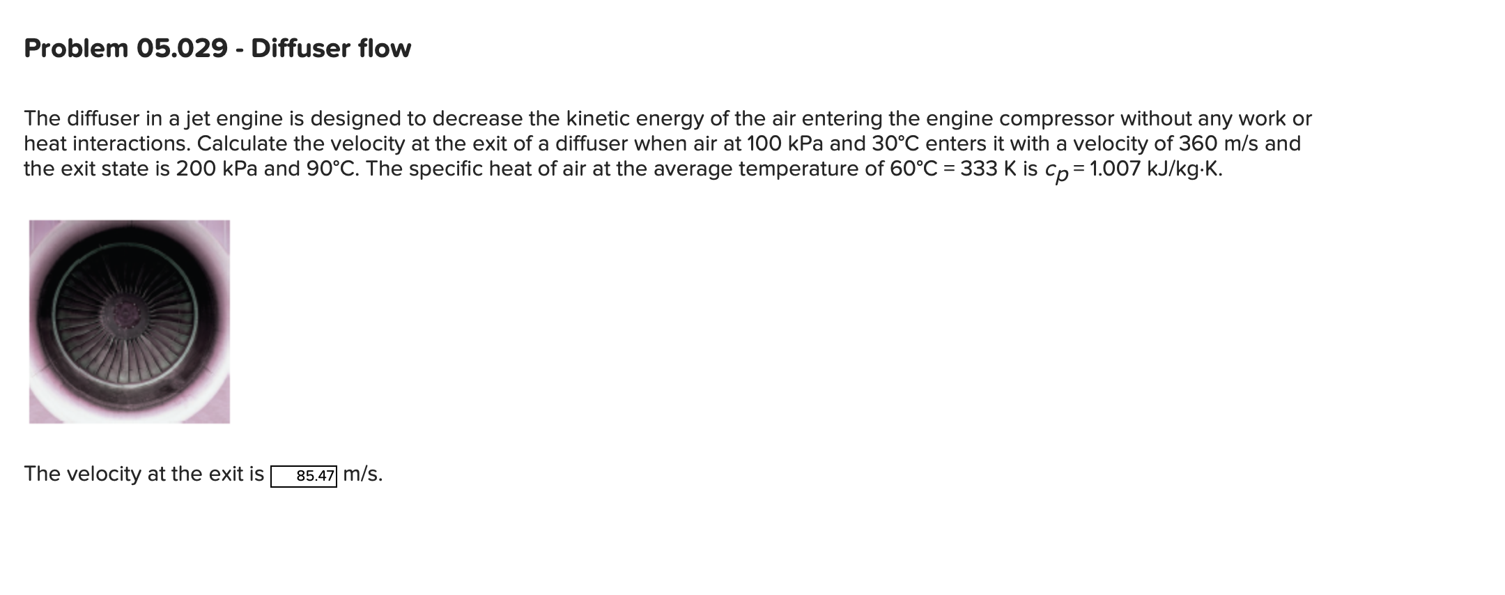 Solved Problem 05.029 - Diffuser flow The diffuser in a jet | Chegg.com