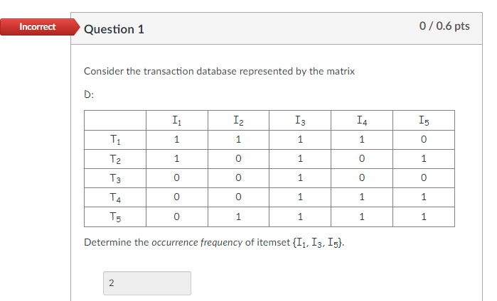 [Solved]: Consider the transaction database represented by