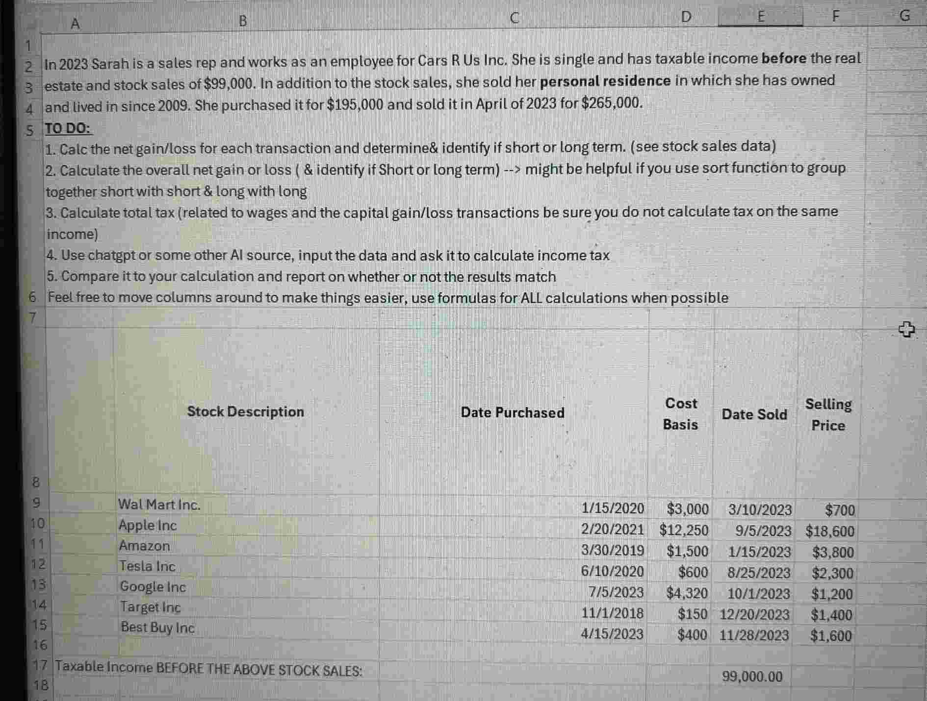 Solved 2 ﻿In 2023 ﻿Sarah is a sales rep and works as an | Chegg.com