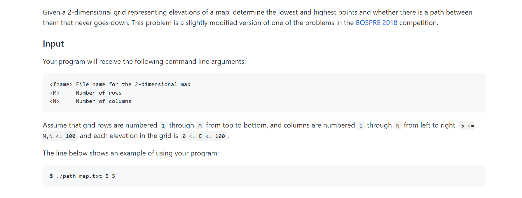 Given a 2-dimensional grid representing elevations of | Chegg.com