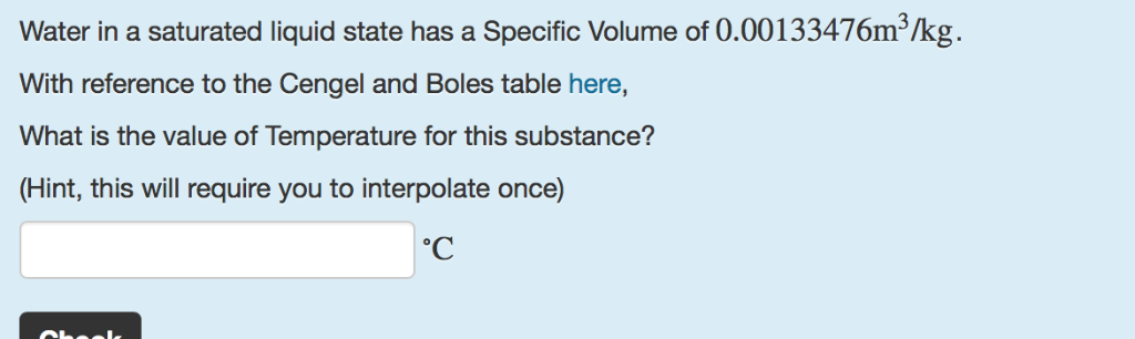 Solved Water in a saturated liquid state has a Specific | Chegg.com