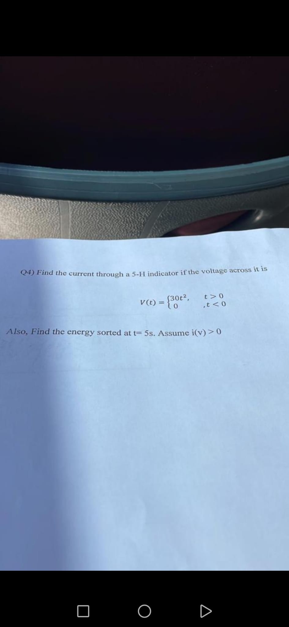 Solved Q4) Find the current through a 5-H indicator if the | Chegg.com