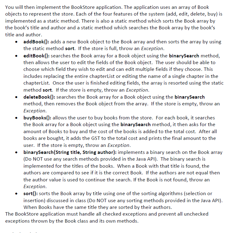 Solved "You have been asked to create a simple book store | Chegg.com