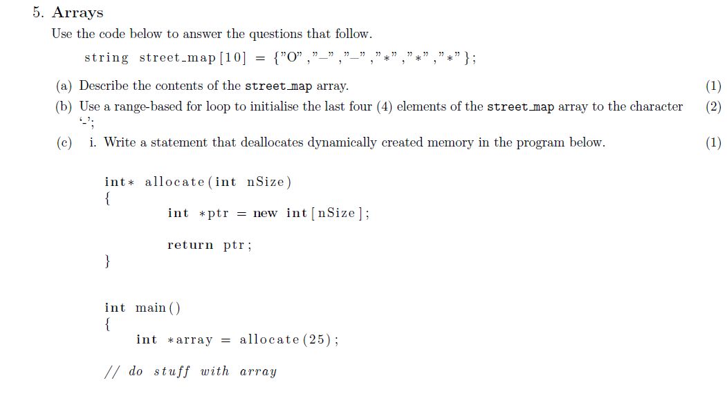 Solved 21 5. Arrays Use the code below to answer the | Chegg.com