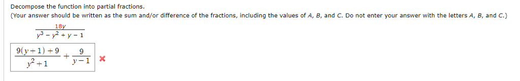 Solved Decompose the function into partial fractions Your | Chegg.com