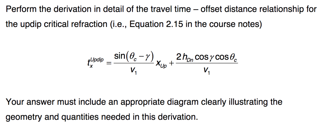 Solved Critical Distance x Updip crit Source A 0c,ec V1 hon | Chegg.com