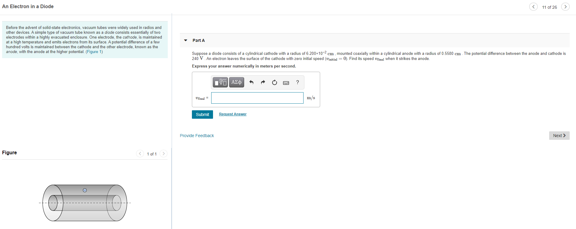 Solved An Electron in a Diode 11 of 26 Before the advent of | Chegg.com