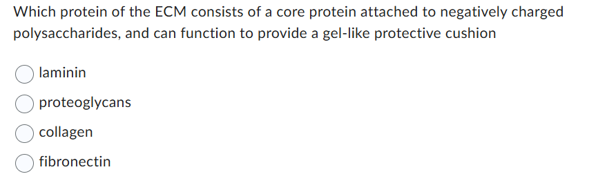 Solved Which protein of the ECM consists of a core protein | Chegg.com