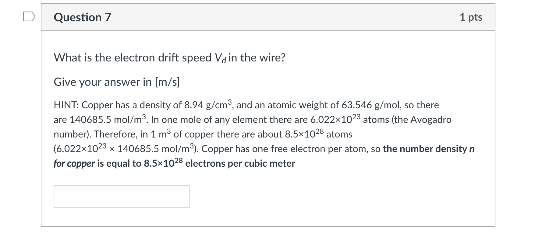Solved A copper wire with resistivity p = 1.75 x 10-8 2•m, | Chegg.com