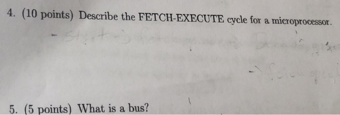 Solved 4. (10 points) Describe the FETCH-EXECUTE cycle for a | Chegg.com