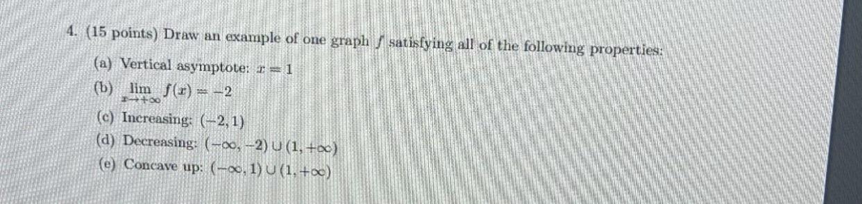 Solved 4. (15 points) Draw an example of one graph / | Chegg.com
