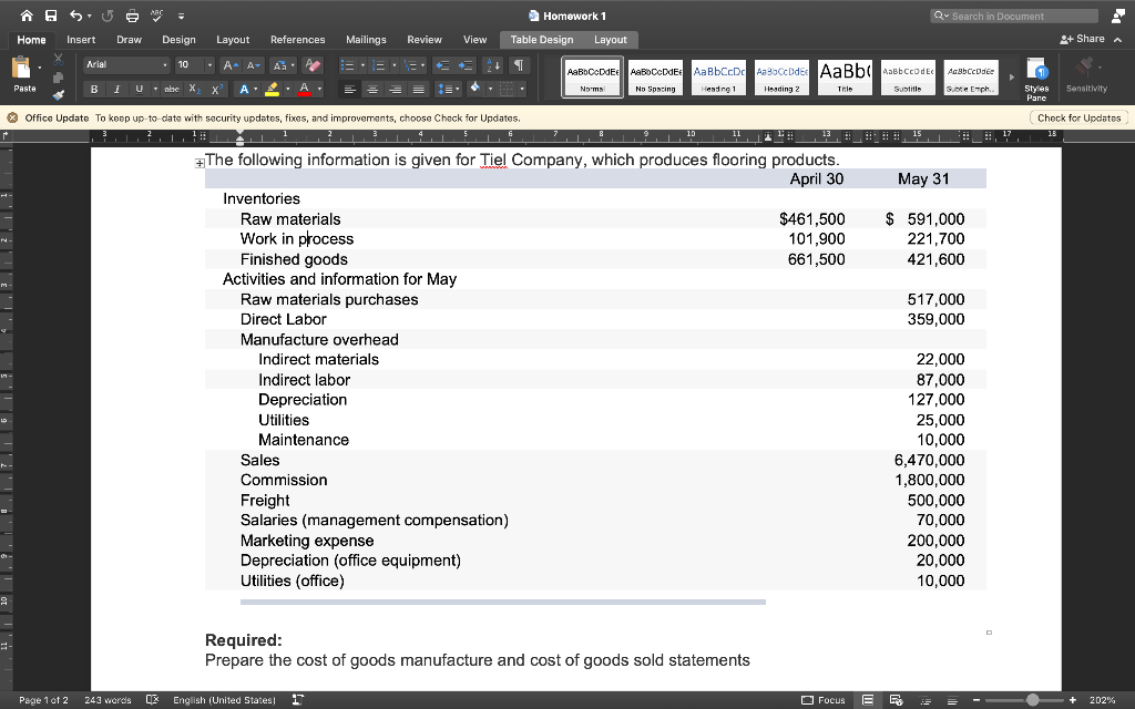 Solved A SU Homework 1 Q Search in Document Home Insert Draw | Chegg.com