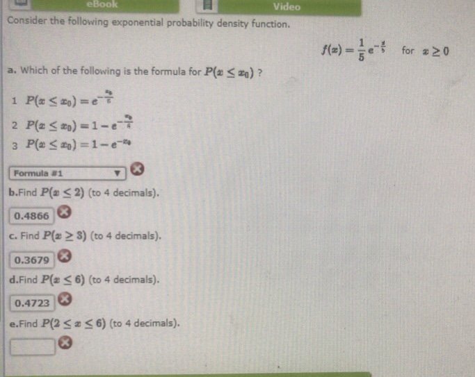 Solved eBook Video Consider the following exponential | Chegg.com