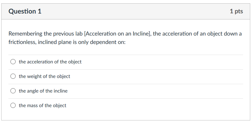 Solved Question 1 1 pts Remembering the previous lab | Chegg.com