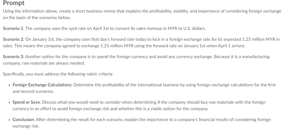 Solved Uverview Foreign Exchange Impacts The Profitability Chegg